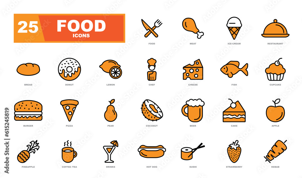 The Food Icons. These icons are perfect for use in menus, recipe ...