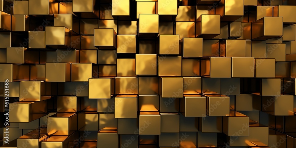 digital wallpaper featuring abstract minimalism with a gold block ...