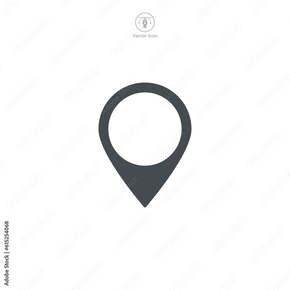 A vector illustration of a location pin icon, effectively visualizing ...