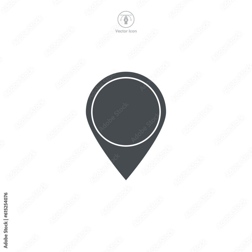 A vector illustration of a location pin icon, effectively visualizing ...