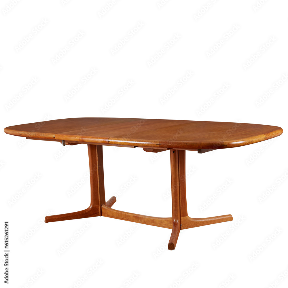 Vintage teak dining table. Large Mid-Century Modern extendable table ...