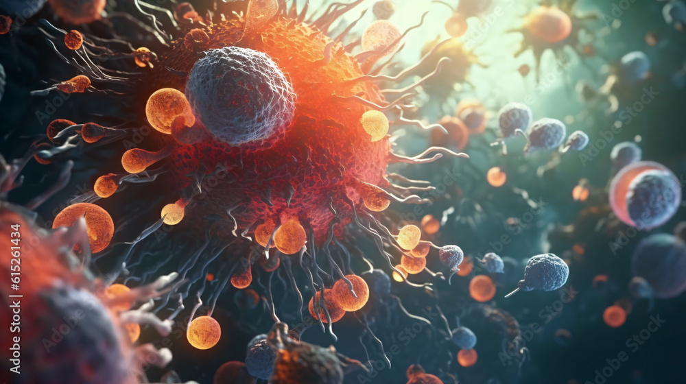 Under the microscope- background macro for scientific medical concept ...