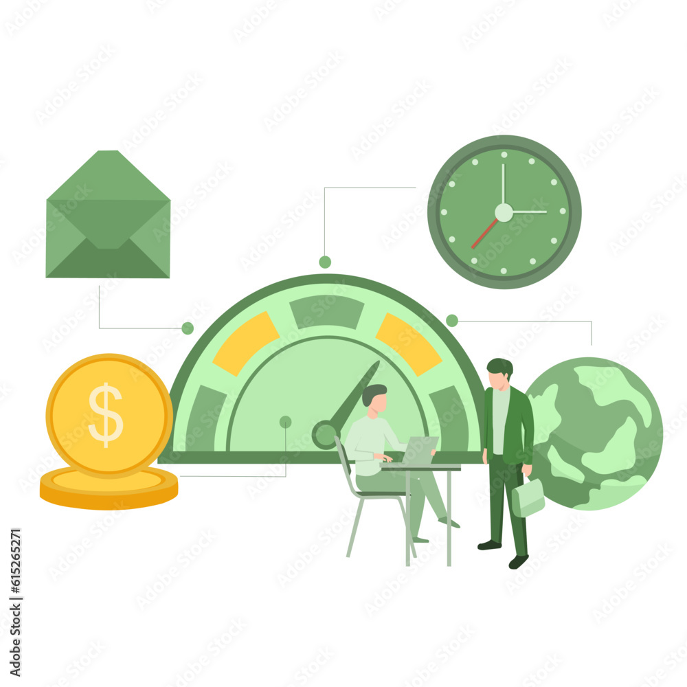 project dashboar illustration vector. Teamwork, people work together ...