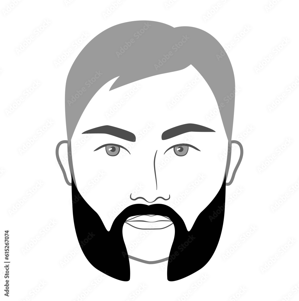 Vecteur Stock Hulihee Beard Style Men In Face Illustration Facial Hair