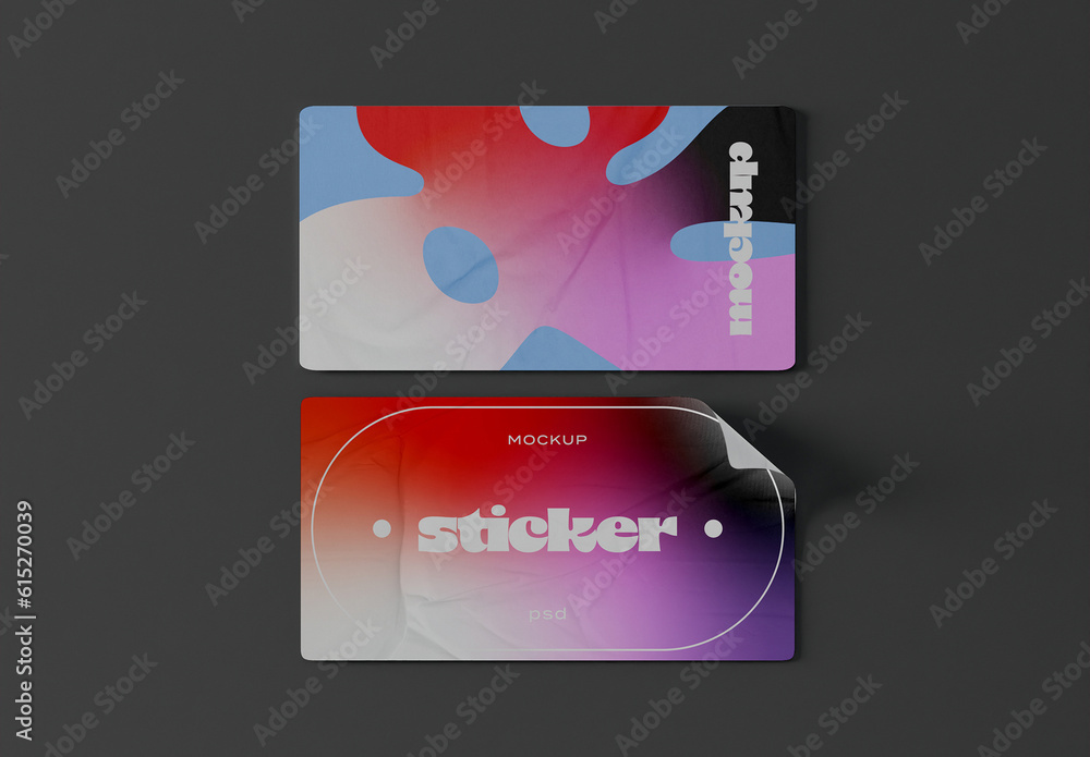 Two Rectangular Sticker Mockup Stock Template | Adobe Stock