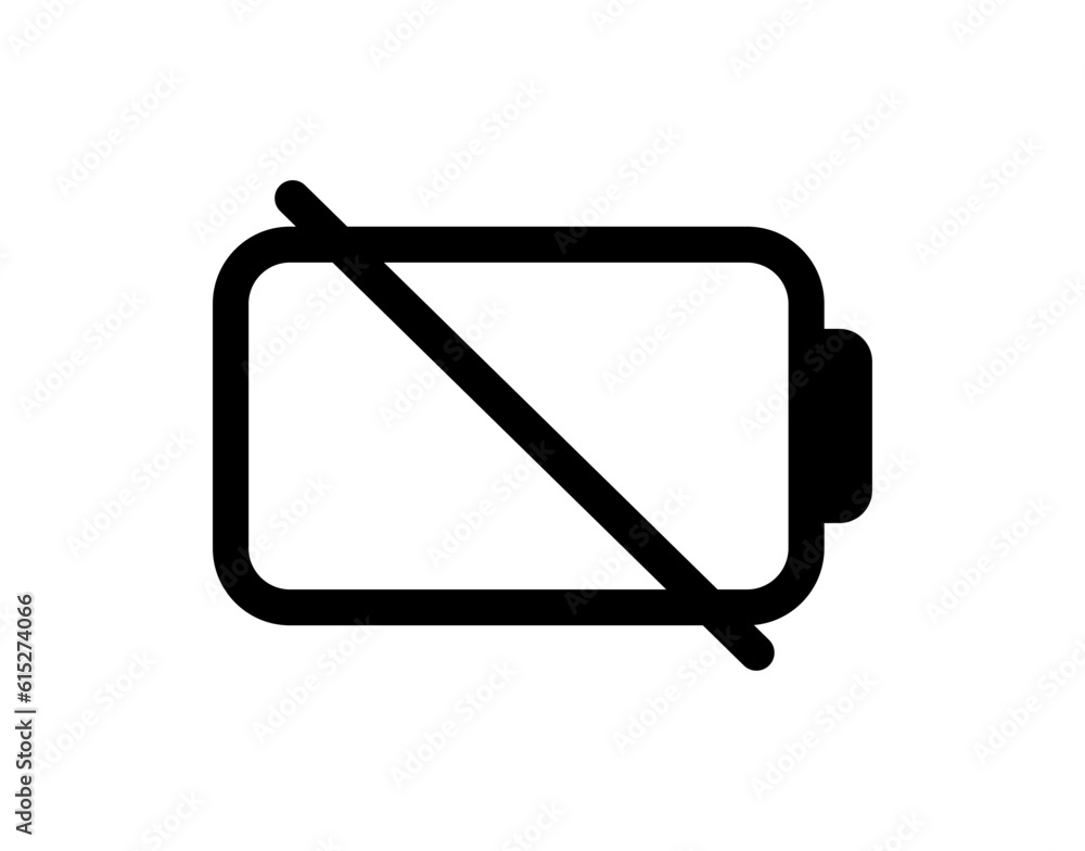 Vector battery icon. High quality black style vector icon. No baterry ...