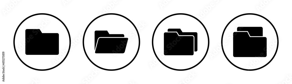 Folder icon set illustration. folder sign and symbol Stock Vector ...