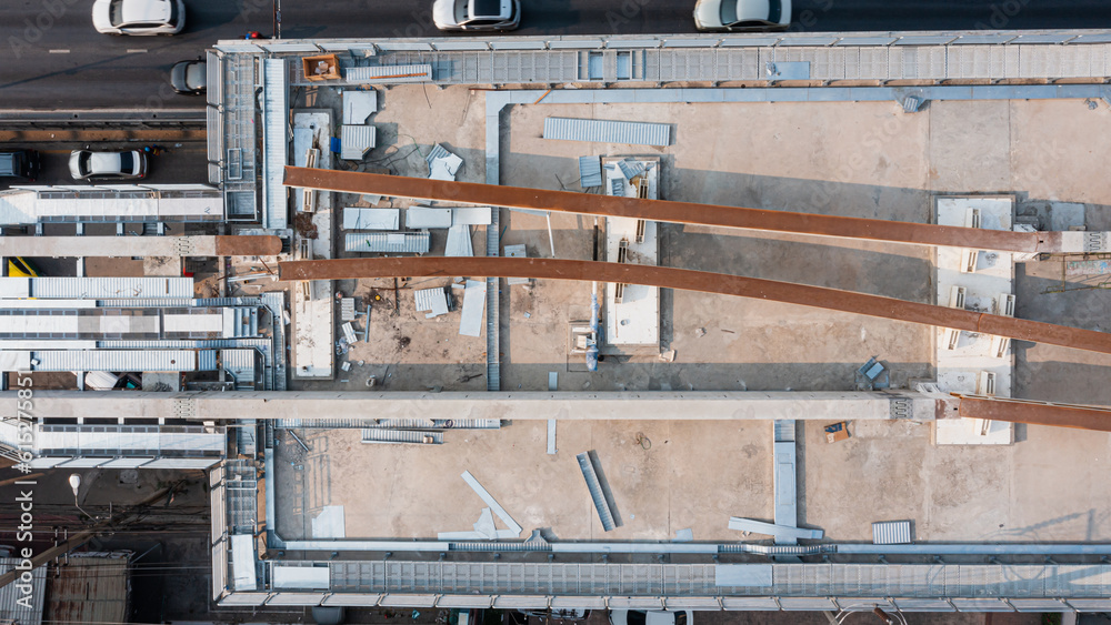 Foto de Bangkok urban Mass Transit Project (Pink Line Monorail). Aerial ...