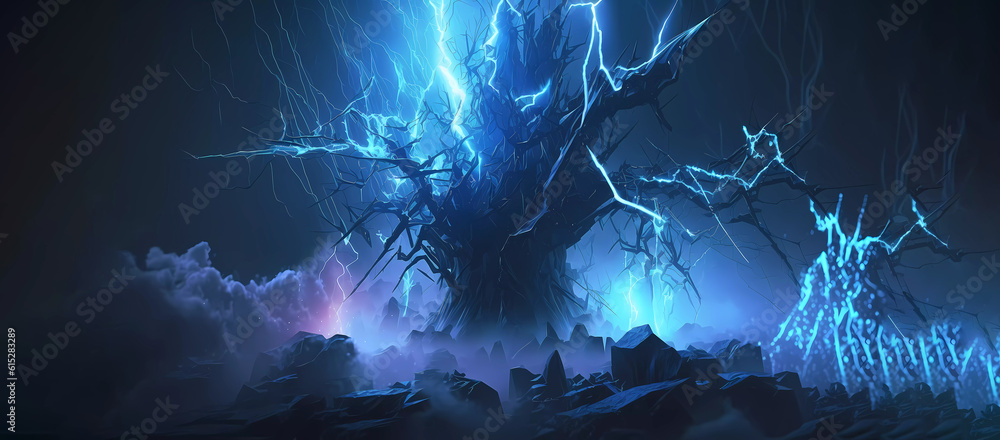Background lightning in the night sky. Screensaver. Wallpaper. Banner ...