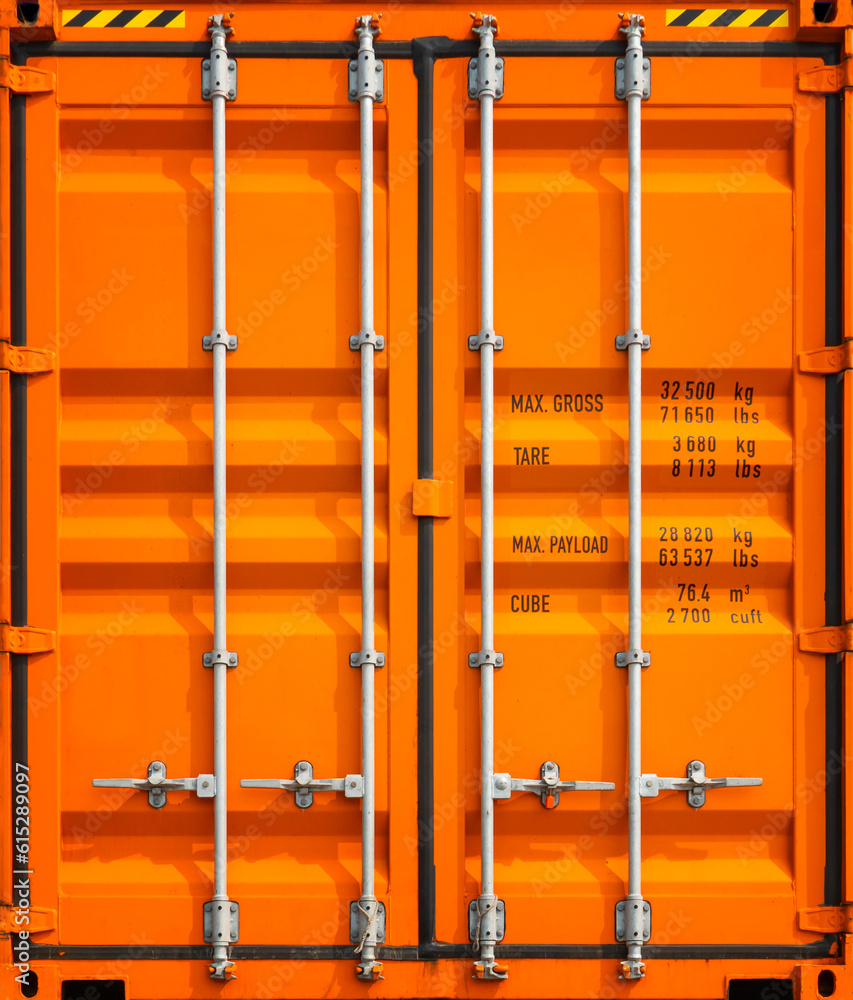 Cargo Container Shipping . Security Steel Door Locked. Commercial Truck ...