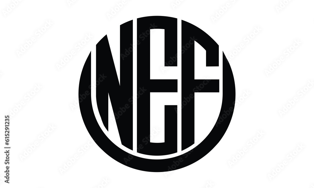NEF shield with round shape logo design vector template | monogram logo ...