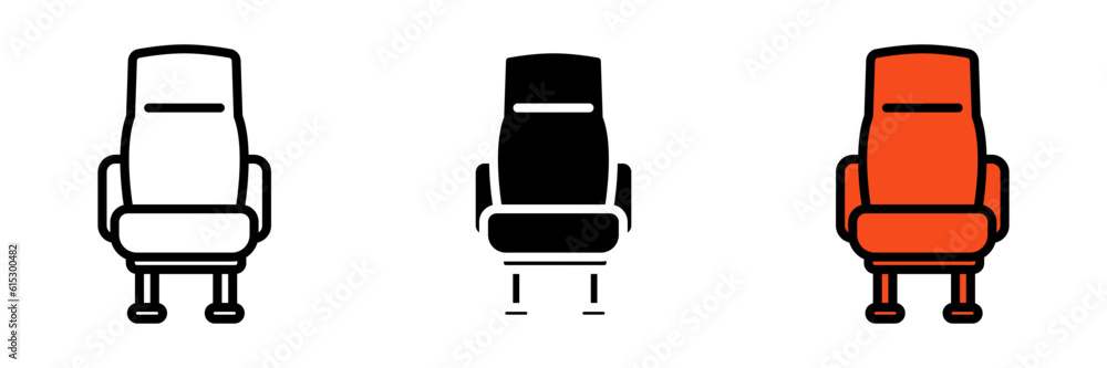 Cinema Seats Icon, an icon depicting cinema seats, representing the ...