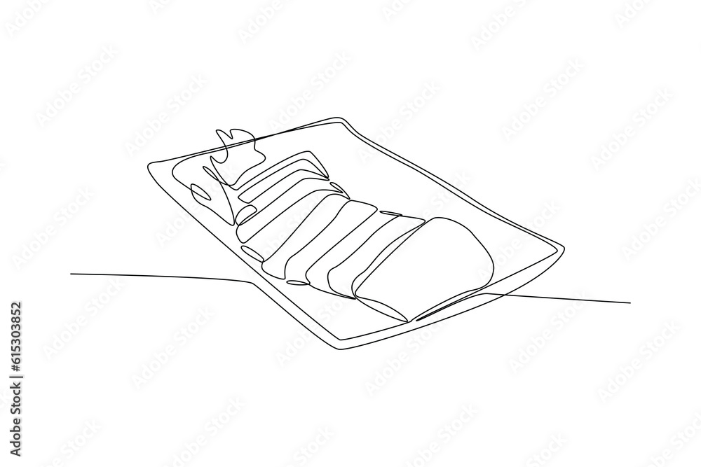 Continuous one line drawing Japanese food concept. Single line draw ...
