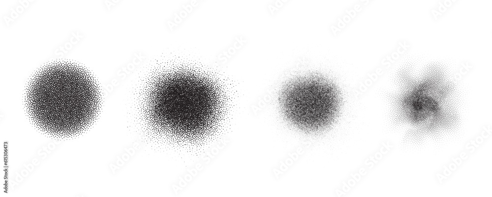 Spray circles gradient noise. Dotted rounds with grunge textured effect ...