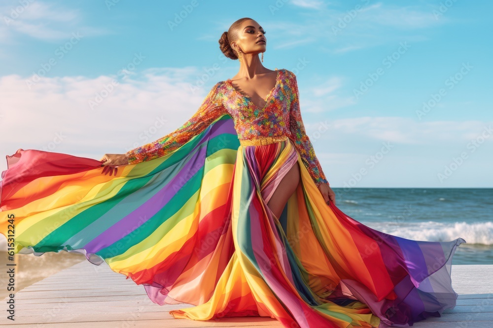 Transcending boundaries - trans fashion model in dazzling jewelry ...