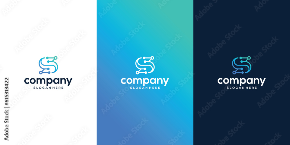 Letter s tech logo design illustration. s tech digital logo design ...