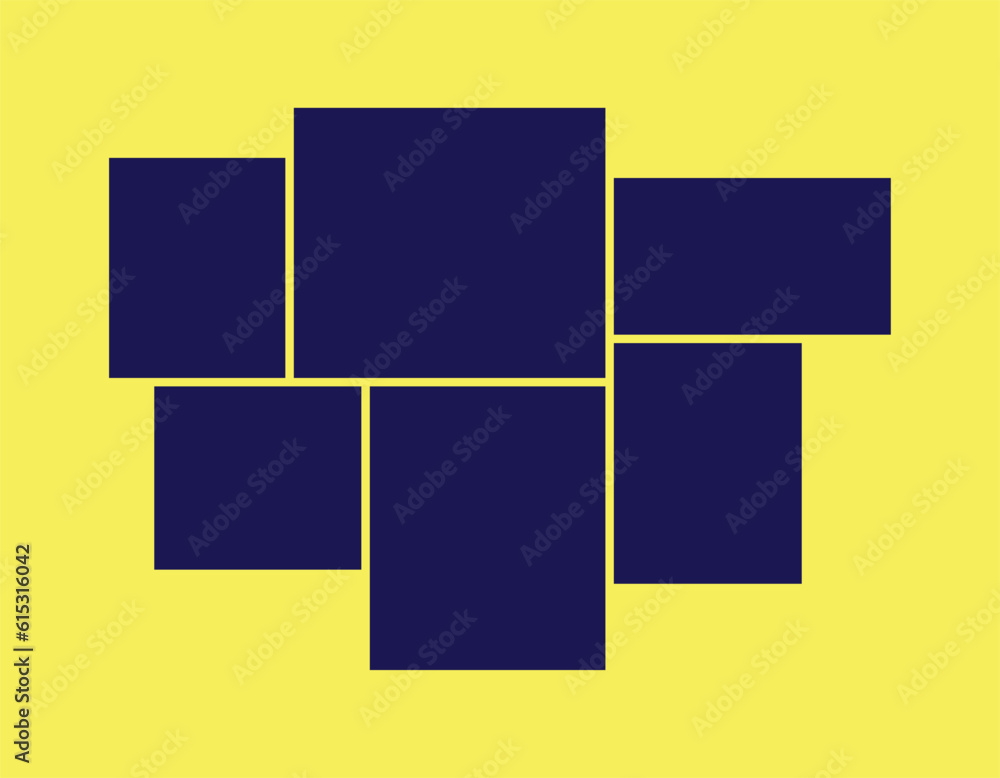 6 photos collage vector background, Collage photos template Stock ...