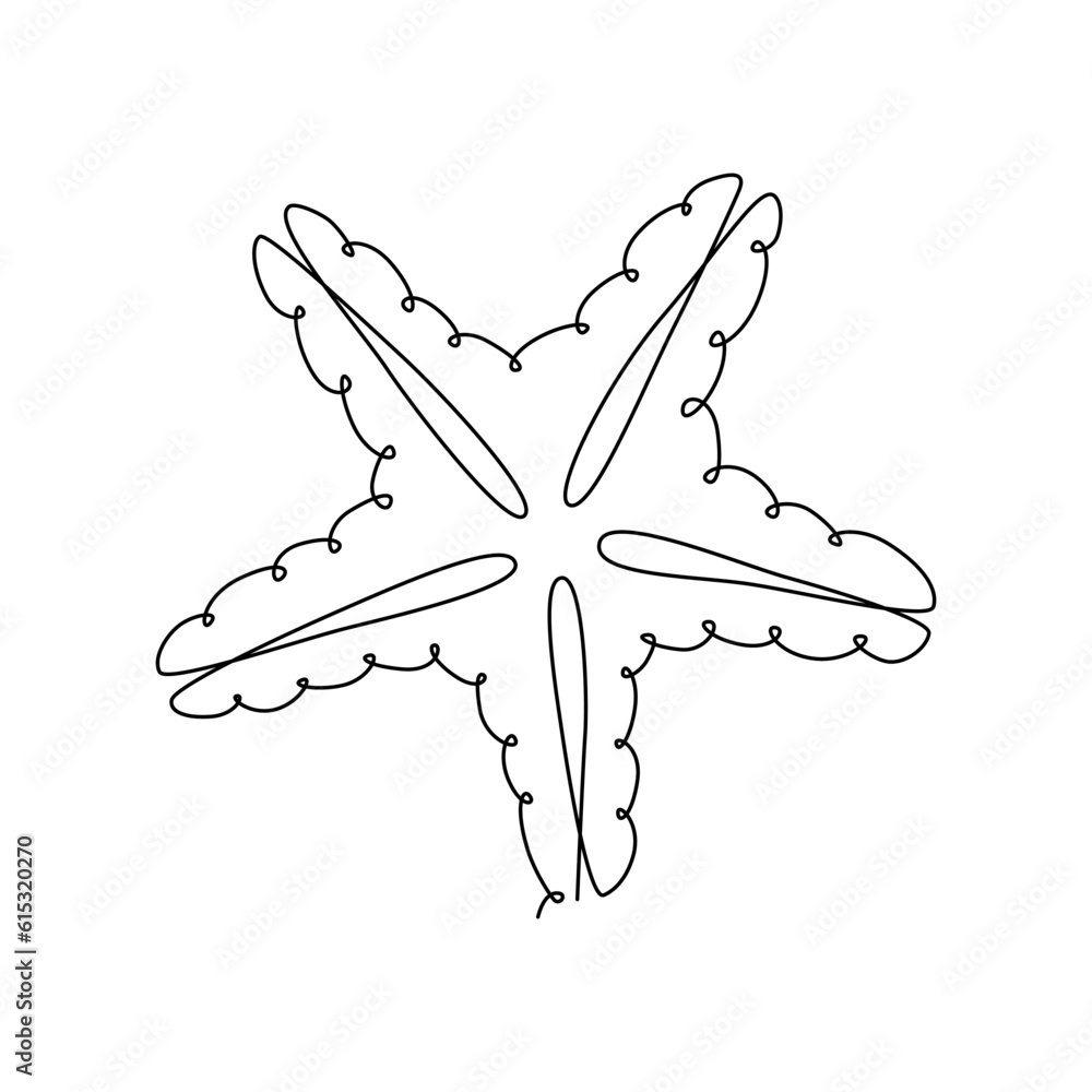 STARFISH LINE ART. Vector starfish. Continuous Line Drawing Vector for ...