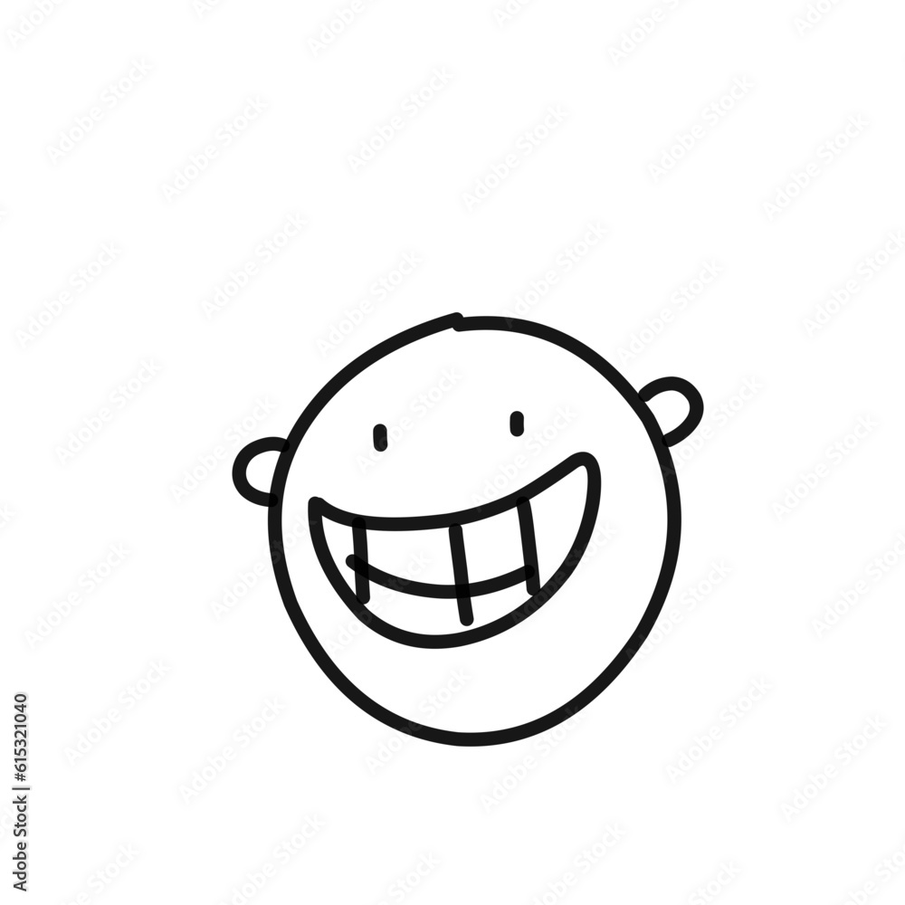 Vetor de Stick figure face doodle do Stock | Adobe Stock