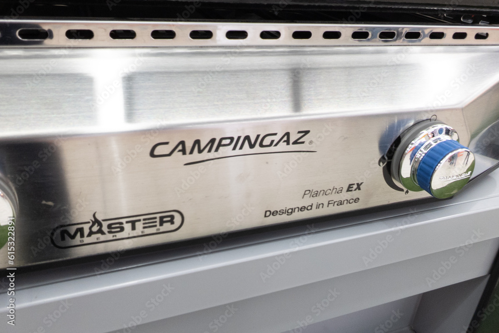 campingaz logo sign and text brand plancha gas detail Stock Photo ...