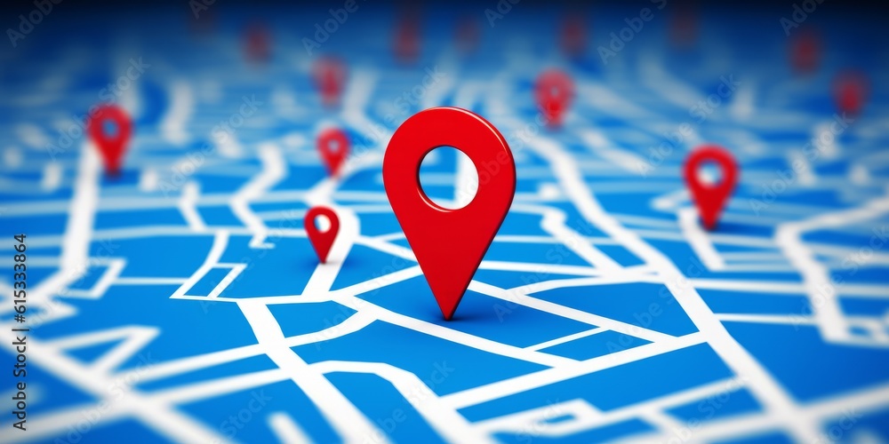 Ilustrace „Red Pin GPS location symbol icon sign maps. Place Business ...