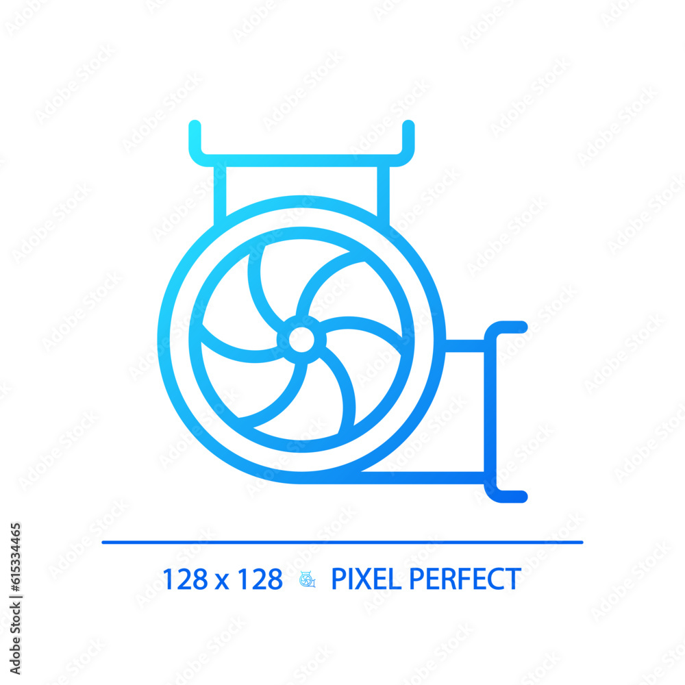 Industrial ventilation gradient linear vector icon. Air flow ...