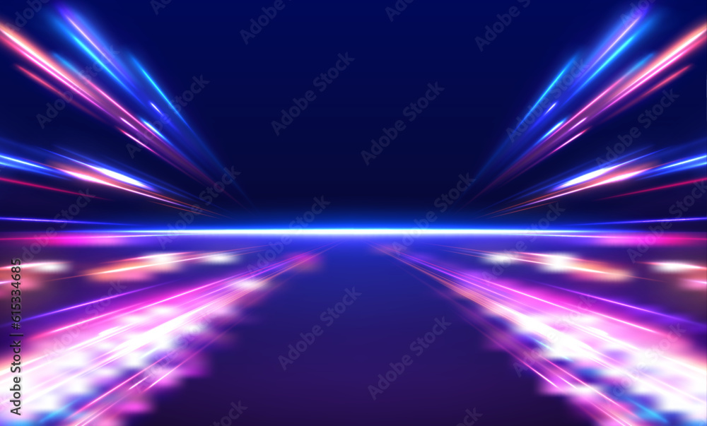Panoramic high speed technology concept, light abstract background ...