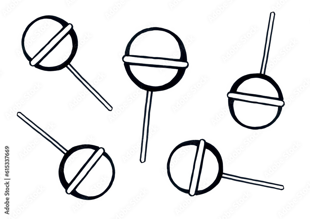 Pattern of lollipops on a stick. Chupa Chups. Round lollipops with a ...