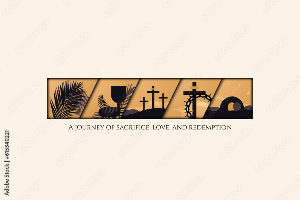 Minimalist Holy Week Design. Palm Sunday, Maundy Thursday, Good Friday ...