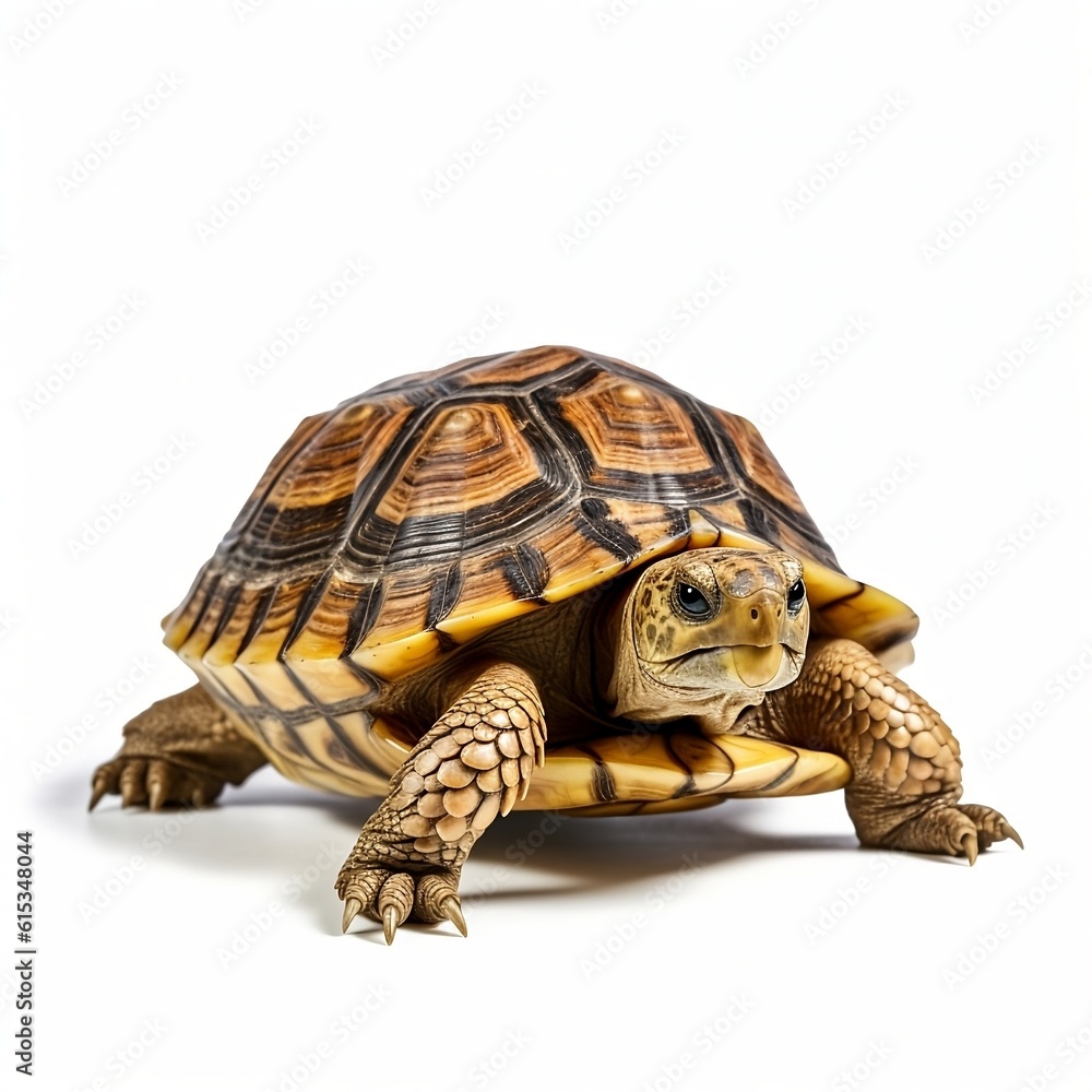Detailed close-up photograph of a turtle, with every characteristic of ...