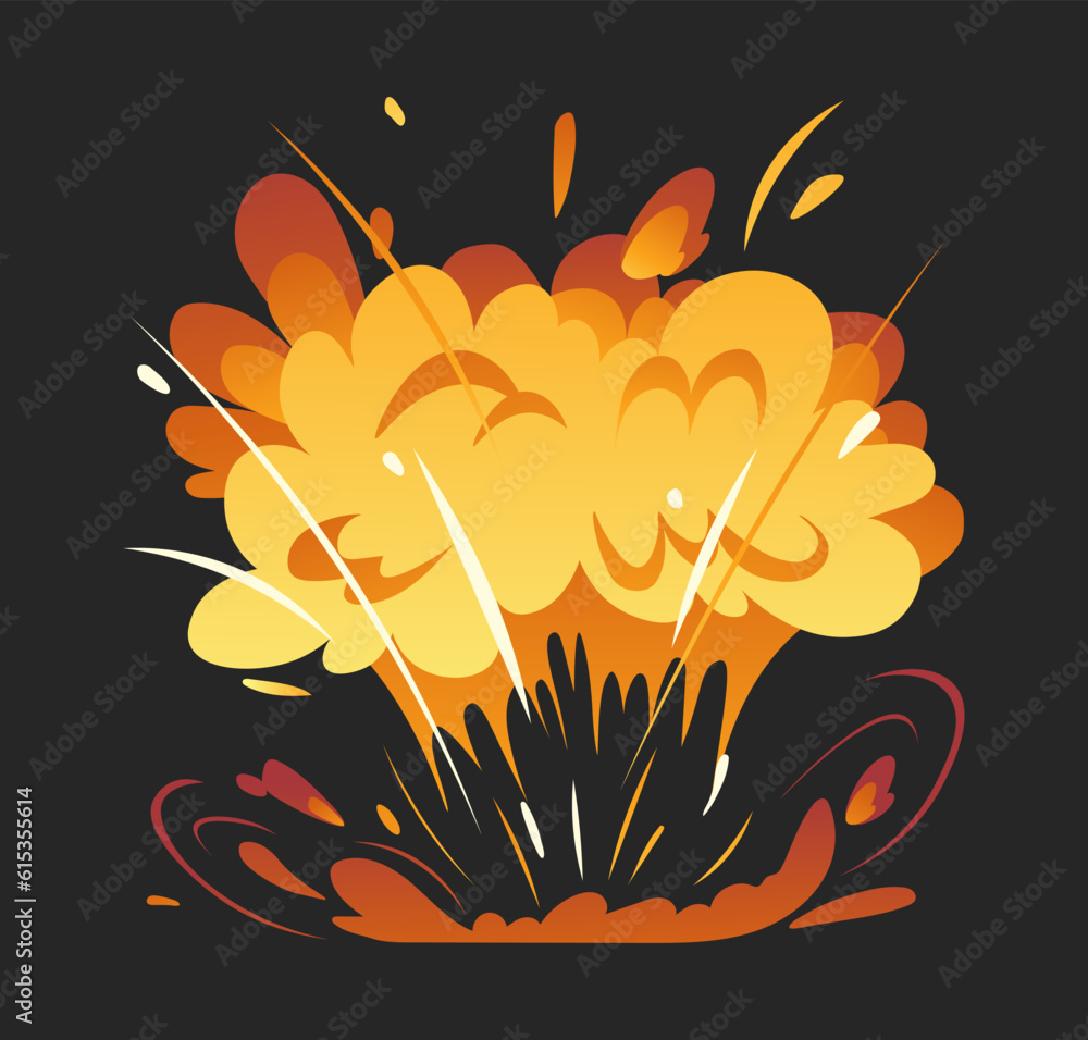 Bomb explosion vector concept. Destruction and demolition, detonation ...