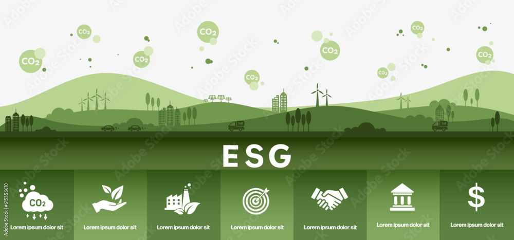Poster ESG concept icon for business and organization, Environment ...
