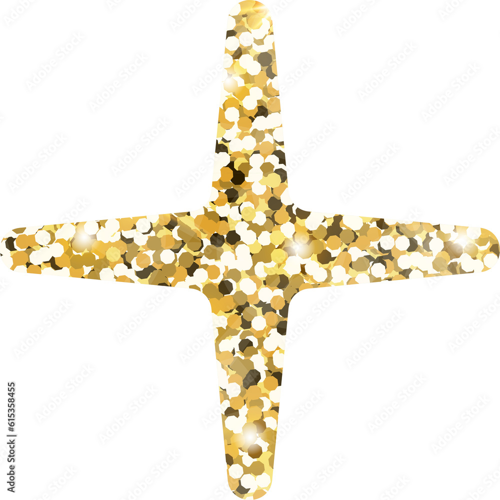 Star sparkle shiny gold glitter shape design element. Golden color dust ...