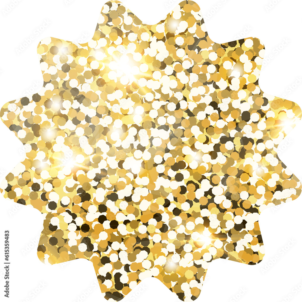 Star sparkle shiny gold glitter shape design element. Golden color dust ...