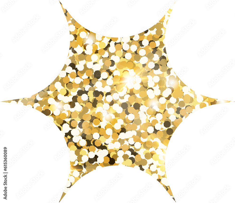 Star sparkle shiny gold glitter shape design element. Golden color dust ...