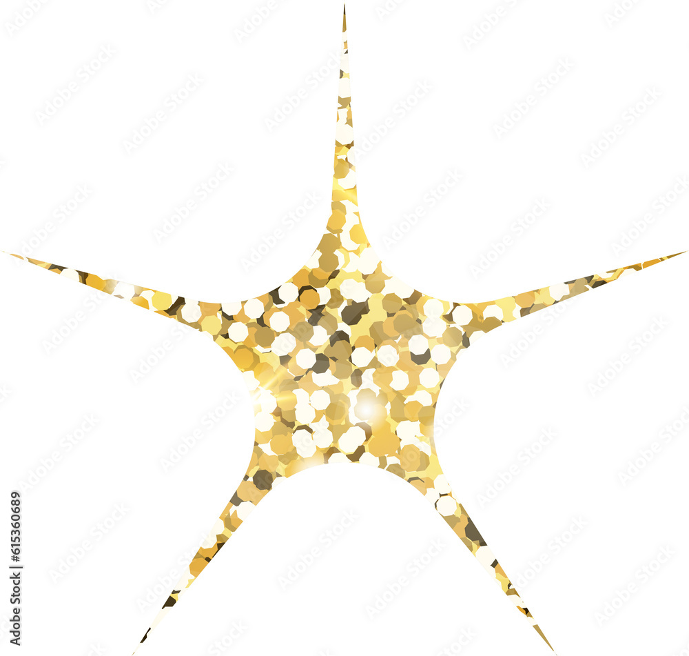 Star sparkle shiny gold glitter shape design element. Golden color dust ...