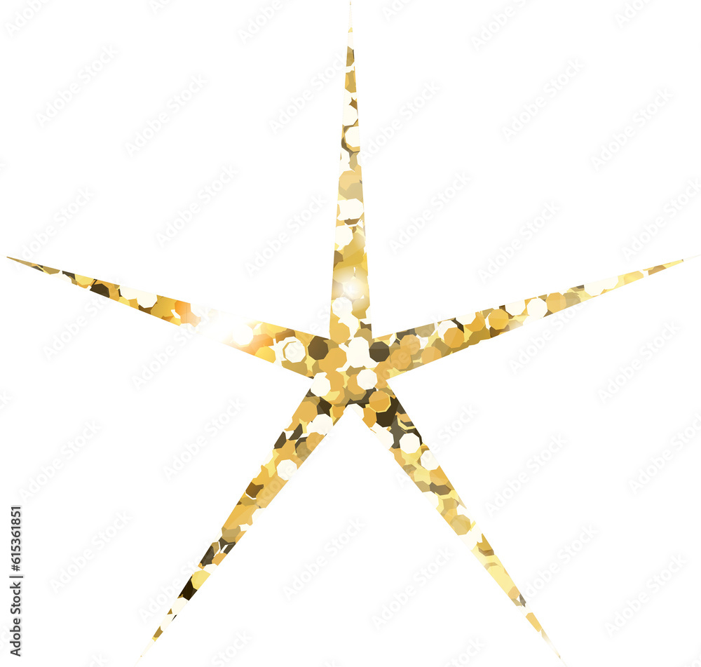 Star sparkle shiny gold glitter shape design element. Golden color dust ...