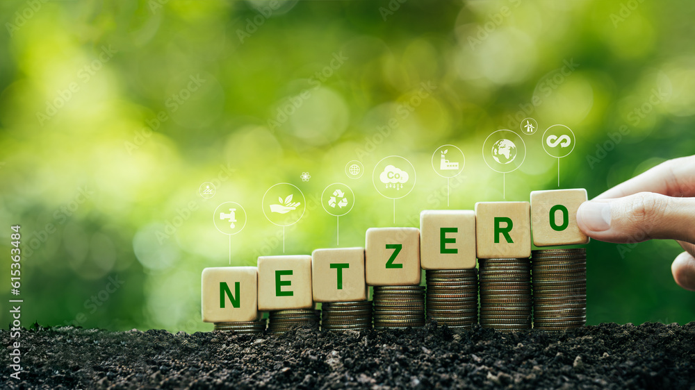 net zero and carbon neutral concept Zero net greenhouse gas emissions ...