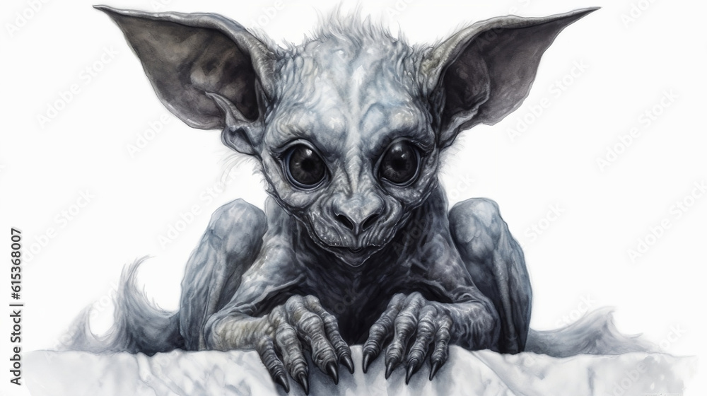 A Detailed Sketch of a Small Gargoyle Generative AI Stock Illustration ...