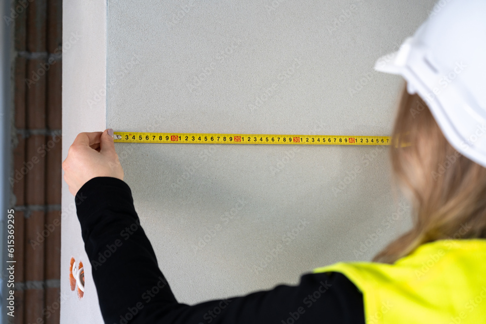 Female architect, construction worker, contractor, building engineer or ...