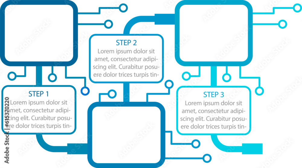 Blue technology infographic chart design template. Electronics info ...