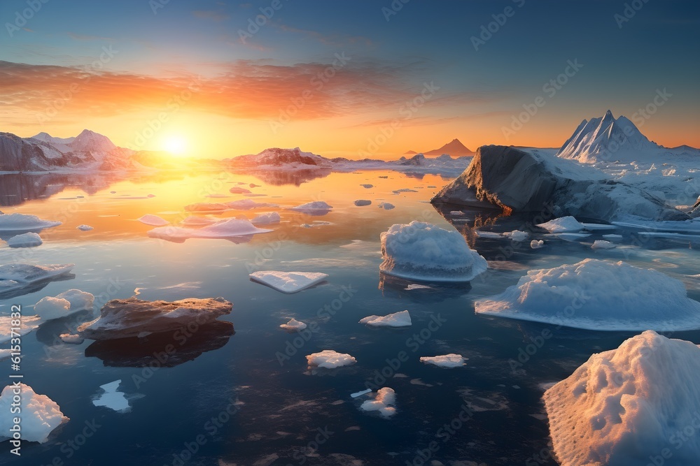 Visualizing the Impact of Melting Polar Ice Due to Global Warming foto ...