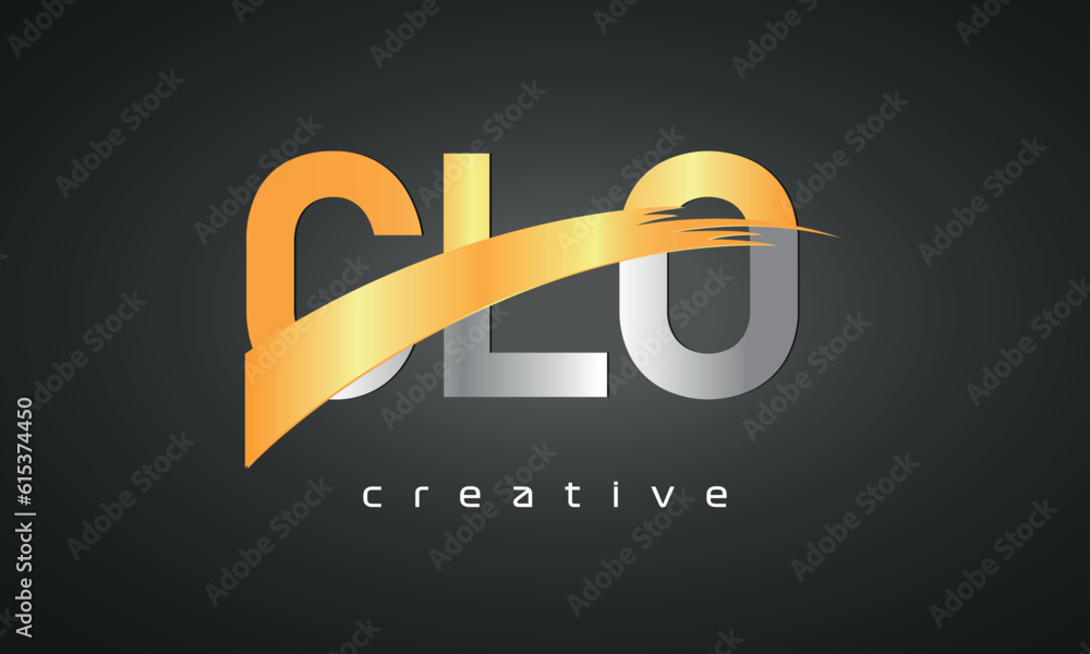 CLO Letters Logo Design with Creative Intersected and Cutted Stock ...