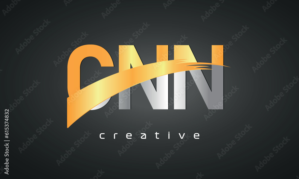 CNN Letters Logo Design with Creative Intersected and Cutted Stock ...