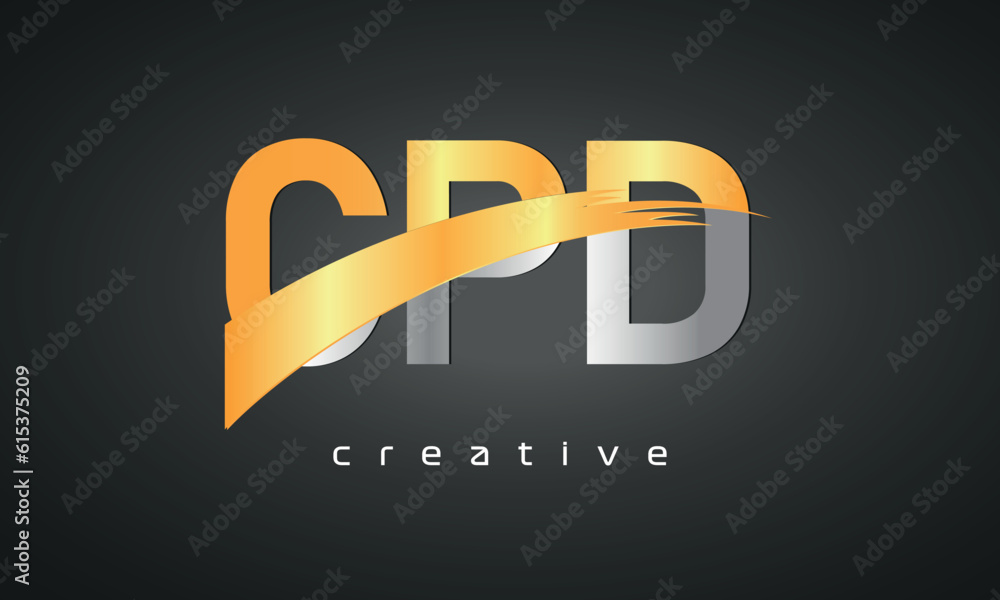 CPD Letters Logo Design with Creative Intersected and Cutted Stock ...