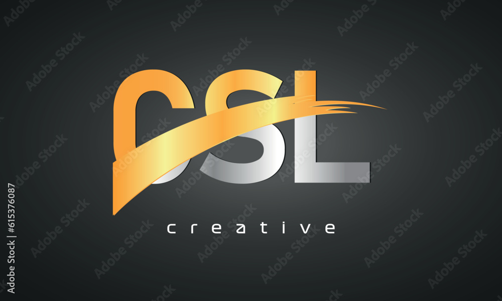 CSL Letters Logo Design with Creative Intersected and Cutted Stock ...