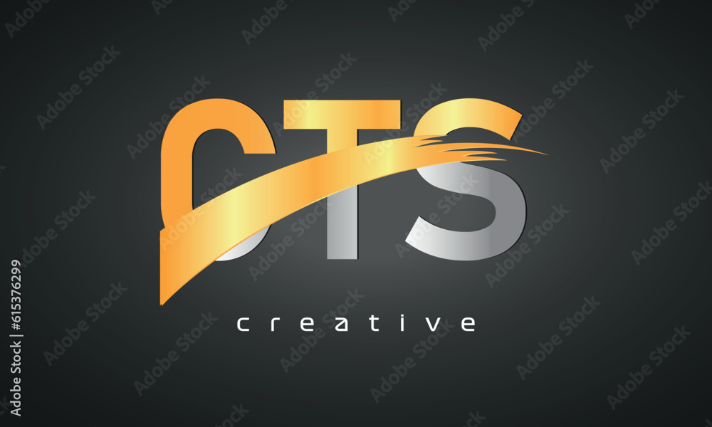 CTS Letters Logo Design with Creative Intersected and Cutted Stock ...