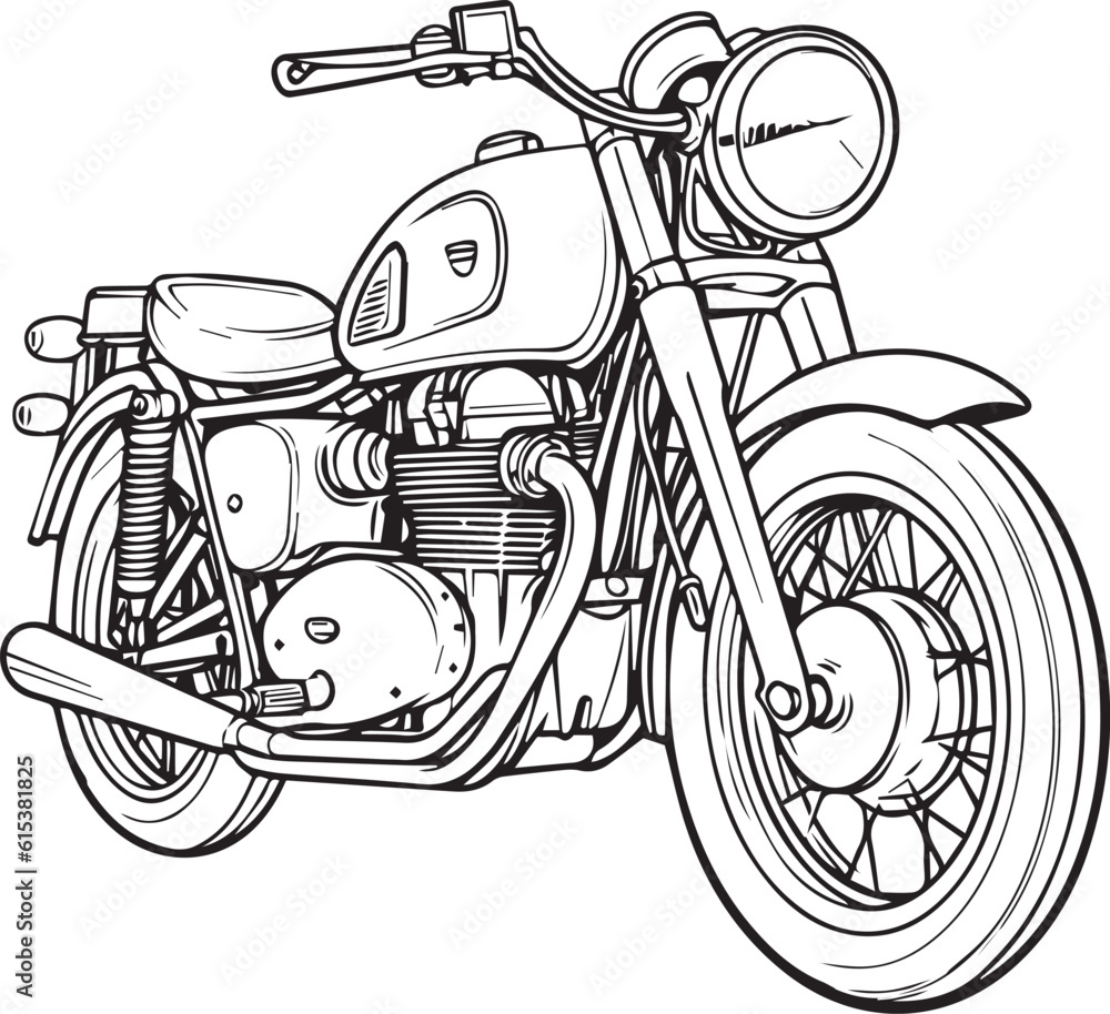 motorcycle drawing black white coloring pages for kids cars coloring ...