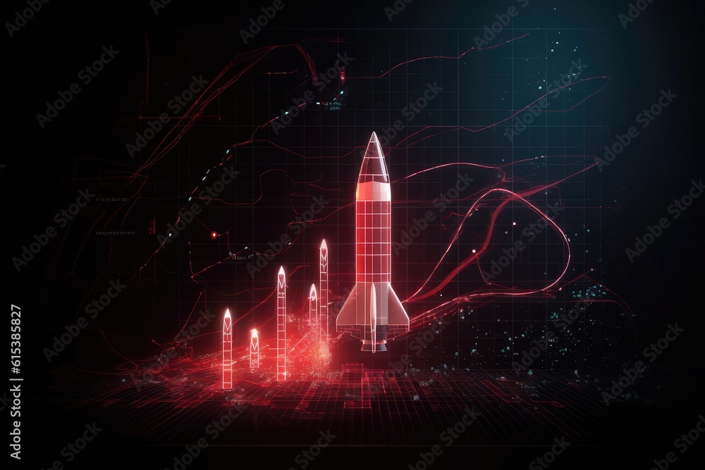 Red rocket infographic Stock Illustration | Adobe Stock