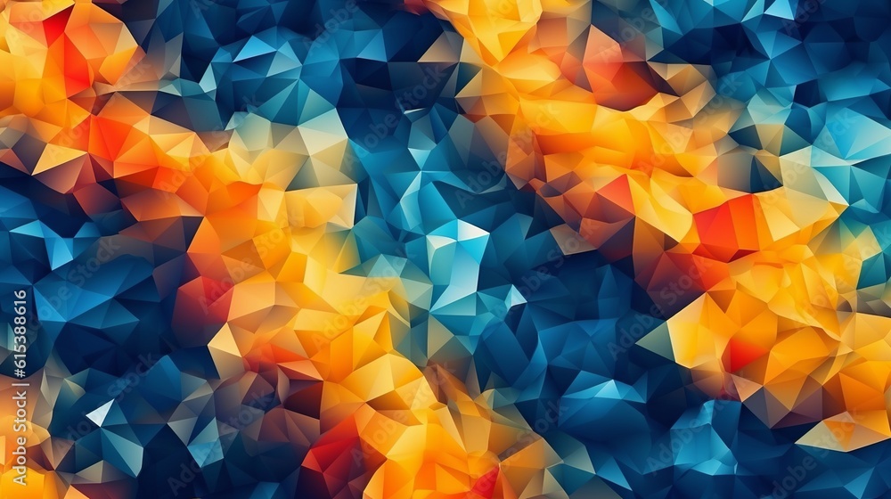 Multicolored geometric shape wallpaper with an abstract blue color ...